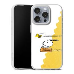 DeinDesign iPhone 16 Pro Handy Silikon H&uuml;lle Case wei&szlig; Handyh&uuml;lle Snoopy Peanuts Children Silikon Case