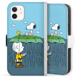 DeinDesign iPhone 12 mini Handy Klapph&uuml;lle Handyh&uuml;lle aus Kunst Leder wei&szlig; Flip Case Peanuts Children Snoopy Sideflip mit Lasche