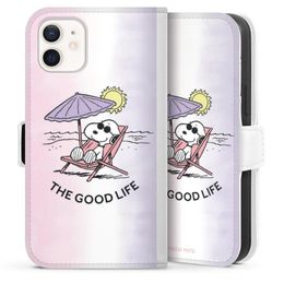 DeinDesign iPhone 12 mini Handy Klapph&uuml;lle Handyh&uuml;lle aus Kunst Leder wei&szlig; Flip Case Snoopy Official Licensed Product Peanuts Sideflip mit Lasche