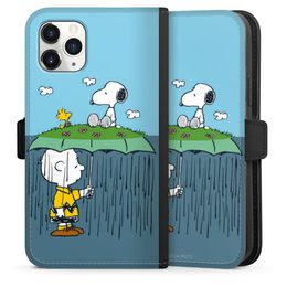 DeinDesign iPhone 11 Pro Handy Klapph&uuml;lle Handyh&uuml;lle aus Kunst Leder schwarz Flip Case Peanuts Children Snoopy Sideflip mit Lasche