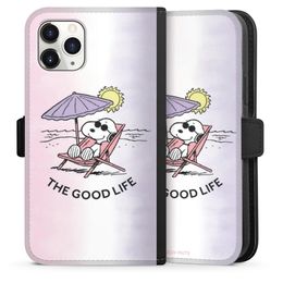 DeinDesign iPhone 11 Pro Handy Klapph&uuml;lle Handyh&uuml;lle aus Kunst Leder schwarz Flip Case Snoopy Official Licensed Product Peanuts Sideflip mit Lasche