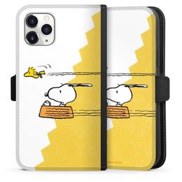 DeinDesign iPhone 11 Pro Handy Klapph&uuml;lle Handyh&uuml;lle aus Kunst Leder schwarz Flip Case Peanuts Snoopy Children Sideflip mit Lasche