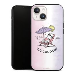 DeinDesign iPhone 14 Handy Slim Case extra d&uuml;nn Silikon Handyh&uuml;lle schwarz H&uuml;lle Snoopy Official Licensed Product Peanuts Silikon Slim Case
