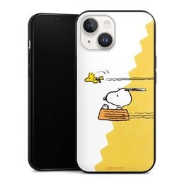 DeinDesign iPhone 14 Handy Slim Case extra d&uuml;nn Silikon Handyh&uuml;lle schwarz H&uuml;lle Snoopy Peanuts Children Silikon Slim Case