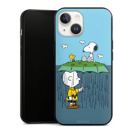 DeinDesign iPhone 14 Handy Slim Case extra d&uuml;nn Silikon Handyh&uuml;lle schwarz H&uuml;lle Peanuts Children Snoopy Silikon Slim Case