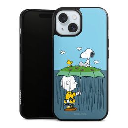 DeinDesign iPhone 15 Handy Slim Case extra d&uuml;nn Silikon Handyh&uuml;lle schwarz H&uuml;lle Peanuts Children Snoopy Silikon Slim Case