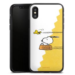 DeinDesign iPhone X Handy Silikon H&uuml;lle Case schwarz Handyh&uuml;lle Snoopy Peanuts Children