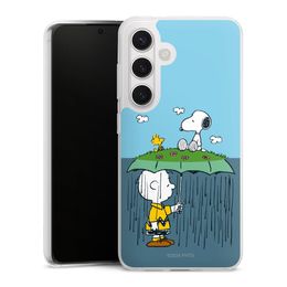 DeinDesign Galaxy S24 Handy Silikon H&uuml;lle Case transparent Handyh&uuml;lle Peanuts Children Snoopy Silikon Case