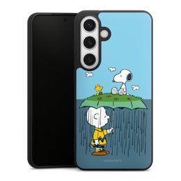 DeinDesign Galaxy S24 Handy Premium Silikon H&uuml;lle Handyh&uuml;lle schwarz Case Peanuts Children Snoopy Silikon Premium Case
