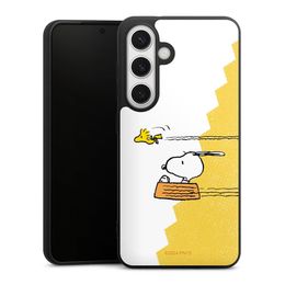 DeinDesign Galaxy S24 Handy Premium Silikon H&uuml;lle Handyh&uuml;lle schwarz Case Snoopy Peanuts Children Silikon Premium Case