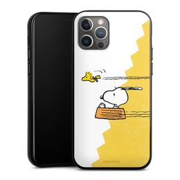 DeinDesign iPhone 12 Pro Handy Silikon H&uuml;lle Case schwarz Handyh&uuml;lle Snoopy Peanuts Children