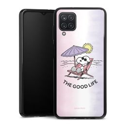 DeinDesign Galaxy A12 Handy Silikon H&uuml;lle Case schwarz Handyh&uuml;lle Snoopy Official Licensed Product Peanuts