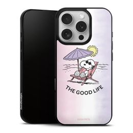 DeinDesign iPhone 16 Pro Handy Slim Case extra d&uuml;nn Silikon Handyh&uuml;lle schwarz H&uuml;lle Snoopy Official Licensed Product Peanuts Silikon Slim Case