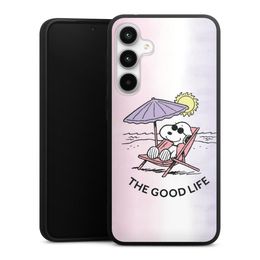 DeinDesign Galaxy A35 5G Handy Premium Silikon H&uuml;lle Handyh&uuml;lle schwarz Case Snoopy Official Licensed Product Peanuts Silikon Premium Case