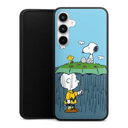 DeinDesign Galaxy A35 5G Handy Premium Silikon H&uuml;lle Handyh&uuml;lle schwarz Case Peanuts Children Snoopy Silikon Premium Case