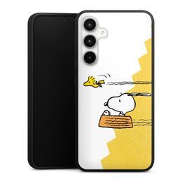 DeinDesign Galaxy A35 5G Handy Premium Silikon H&uuml;lle Handyh&uuml;lle schwarz Case Snoopy Peanuts Children Silikon Premium Case