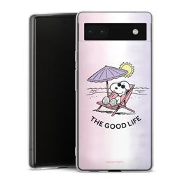 DeinDesign Google Pixel 6a Handy Silikon H&uuml;lle Case transparent Handyh&uuml;lle Snoopy Official Licensed Product Peanuts Silikon Case