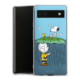 DeinDesign Google Pixel 6a Handy Silikon H&uuml;lle Case transparent Handyh&uuml;lle Peanuts Children Snoopy Silikon Case