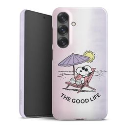 DeinDesign Galaxy S25 Handy Premium Case Smartphone Handyh&uuml;lle Schutzh&uuml;lle gl&auml;nzend Snoopy Official Licensed Product Peanuts Premium Case