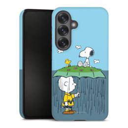 DeinDesign Galaxy S25 Handy Panzer Handyh&uuml;lle robuste Outdoor H&uuml;lle Schutzh&uuml;lle gl&auml;nzend Peanuts Children Snoopy Tough Case