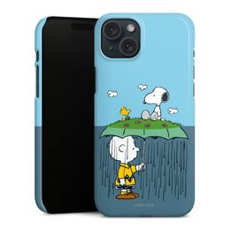 DeinDesign iPhone 15 Plus Handy Premium Case Smartphone Handyh&uuml;lle Schutzh&uuml;lle gl&auml;nzend Peanuts Children Snoopy Premium Case