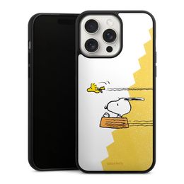 DeinDesign iPhone 15 Pro Max Handy Gallery Case Handyh&uuml;lle 9H Geh&auml;rtetes Glas R&uuml;ckseite H&uuml;lle Snoopy Peanuts Children Gallery Case