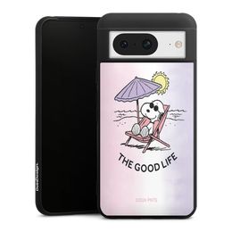 DeinDesign Google Pixel 8 Handy Premium Silikon H&uuml;lle Handyh&uuml;lle schwarz Case Snoopy Official Licensed Product Peanuts Silikon Premium Case