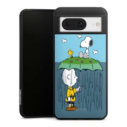 DeinDesign Google Pixel 8 Handy Premium Silikon H&uuml;lle Handyh&uuml;lle schwarz Case Peanuts Children Snoopy Silikon Premium Case