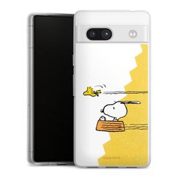 DeinDesign Google Pixel 7a Handy Silikon H&uuml;lle Case transparent Handyh&uuml;lle Snoopy Peanuts Children Silikon Case