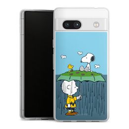 DeinDesign Google Pixel 7a Handy Silikon H&uuml;lle Case transparent Handyh&uuml;lle Peanuts Children Snoopy Silikon Case
