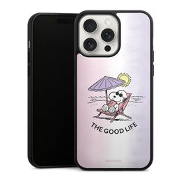 DeinDesign iPhone 15 Pro Max Handy Gallery Case Handyh&uuml;lle 9H Geh&auml;rtetes Glas R&uuml;ckseite H&uuml;lle Snoopy Official Licensed Product Peanuts Gallery Case