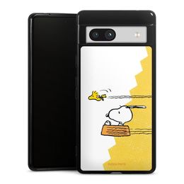 DeinDesign Google Pixel 7a Handy Silikon H&uuml;lle Case schwarz Handyh&uuml;lle Snoopy Peanuts Children