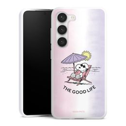 DeinDesign Galaxy S23 Handy Silikon H&uuml;lle Case wei&szlig; Handyh&uuml;lle Snoopy Official Licensed Product Peanuts Silikon Case