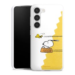 DeinDesign Galaxy S23 Handy Silikon H&uuml;lle Case wei&szlig; Handyh&uuml;lle Snoopy Peanuts Children Silikon Case