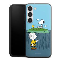 DeinDesign Galaxy S23 Handy Premium Silikon H&uuml;lle Handyh&uuml;lle schwarz Case Peanuts Children Snoopy Silikon Premium Case
