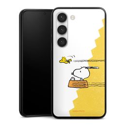 DeinDesign Galaxy S23 Handy Silikon H&uuml;lle Case schwarz Handyh&uuml;lle Snoopy Peanuts Children