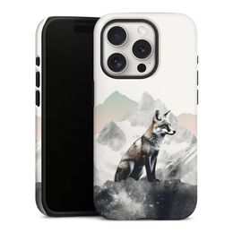 DeinDesign iPhone 15 Pro Handy Panzer Handyh&uuml;lle robuste Outdoor H&uuml;lle Schutzh&uuml;lle matt Nature Mountain Fox Tough Case