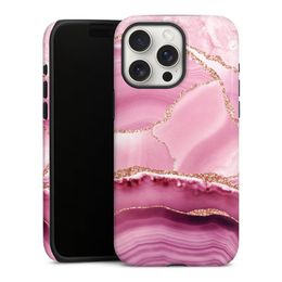 DeinDesign iPhone 15 Pro Max Handy Panzer Handyhülle robuste Outdoor Hülle Schutzhülle glänzend Mermaid Marble Glitzer Tough Case