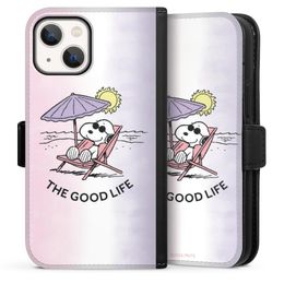 DeinDesign Galaxy A51 Handy Klapph&uuml;lle Handyh&uuml;lle aus Kunst Leder schwarz Flip Case Snoopy Official Licensed Product Peanuts Sideflip mit Lasche