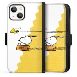 DeinDesign Galaxy A51 Handy Klapph&uuml;lle Handyh&uuml;lle aus Kunst Leder schwarz Flip Case Snoopy Peanuts Children Sideflip mit Lasche