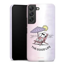 DeinDesign Galaxy S22 Handy Premium Case Smartphone Handyh&uuml;lle Schutzh&uuml;lle gl&auml;nzend Snoopy Official Licensed Product Peanuts Premium Case