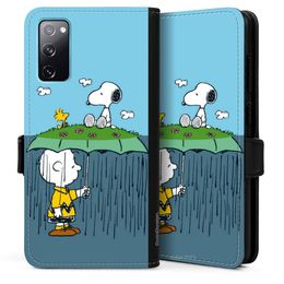 DeinDesign Galaxy S20 Handy Klapph&uuml;lle Handyh&uuml;lle aus Kunst Leder schwarz Flip Case Peanuts Snoopy Children Sideflip mit Lasche