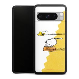 DeinDesign Google Pixel 8 Pro Handy Premium Silikon H&uuml;lle Handyh&uuml;lle schwarz Case Snoopy Peanuts Children Silikon Premium Case