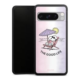 DeinDesign Google Pixel 8 Pro Handy Premium Silikon H&uuml;lle Handyh&uuml;lle schwarz Case Snoopy Official Licensed Product Peanuts Silikon Premium Case