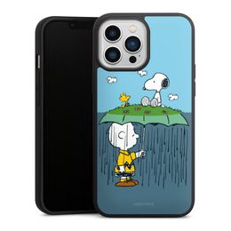 DeinDesign iPhone 13 Pro Max Handy Premium Silikon H&uuml;lle Handyh&uuml;lle schwarz Case Peanuts Children Snoopy Silikon Premium Case