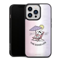 DeinDesign iPhone 13 Pro Handy Premium Silikon H&uuml;lle Handyh&uuml;lle schwarz Case Snoopy Official Licensed Product Peanuts Silikon Premium Case