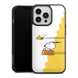 DeinDesign iPhone 13 Pro Handy Premium Silikon H&uuml;lle Handyh&uuml;lle schwarz Case Snoopy Peanuts Children Silikon Premium Case