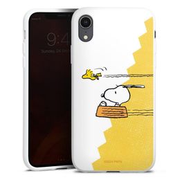 DeinDesign iPhone Xr Handy Silikon H&uuml;lle Case wei&szlig; Handyh&uuml;lle Snoopy Peanuts Children Silikon Case