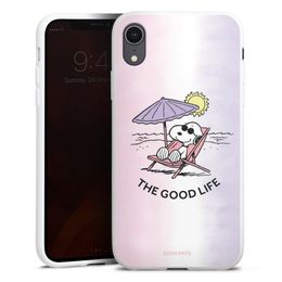 DeinDesign iPhone Xr Handy Silikon H&uuml;lle Case wei&szlig; Handyh&uuml;lle Snoopy Official Licensed Product Peanuts Silikon Case