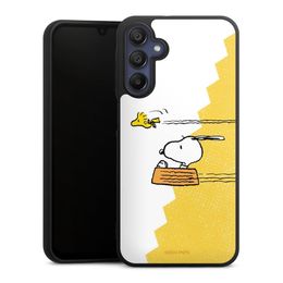 DeinDesign Galaxy A15 5G Handy Premium Silikon H&uuml;lle Handyh&uuml;lle schwarz Case Snoopy Peanuts Children Silikon Premium Case